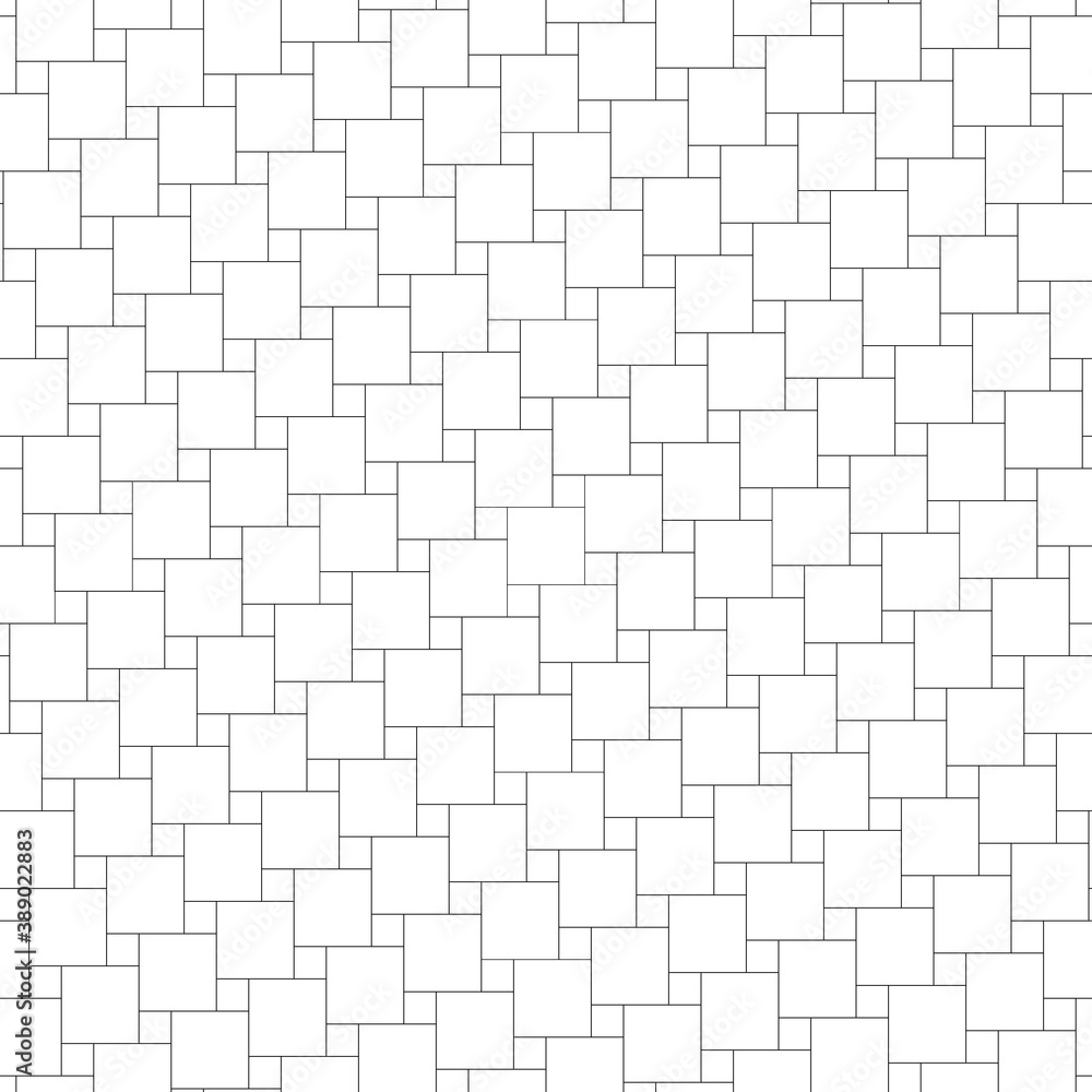 Pythagorean tiling. Squares tessellation vector. Repeated white figures ...