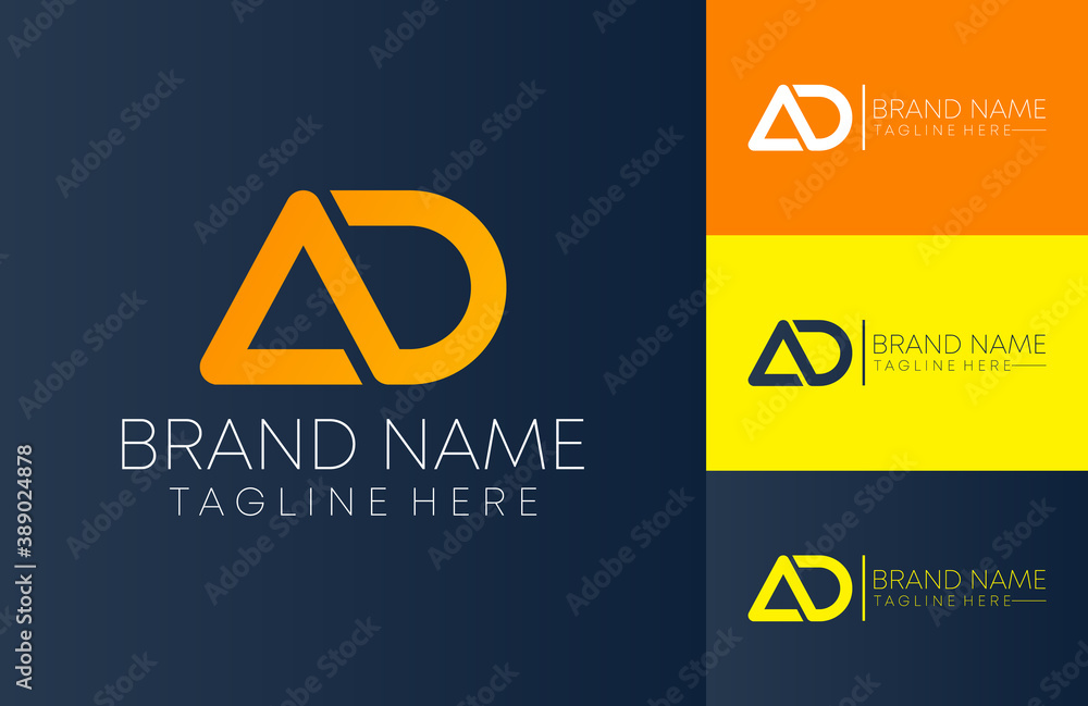 abstract modern corporate ad letter logo design. UI app ad letter logo ...