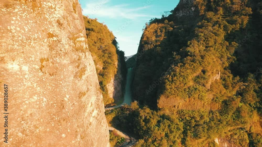 Cinematic aerial view of one of the most legendary and dangerous roads ...