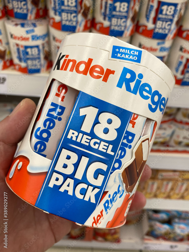Viersen, Germany - July 9. 2020: Closeup of hand holding box with ...