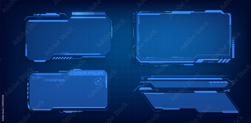 HUD, UI, GUI futuristic frame user interface screen elements set. Set ...