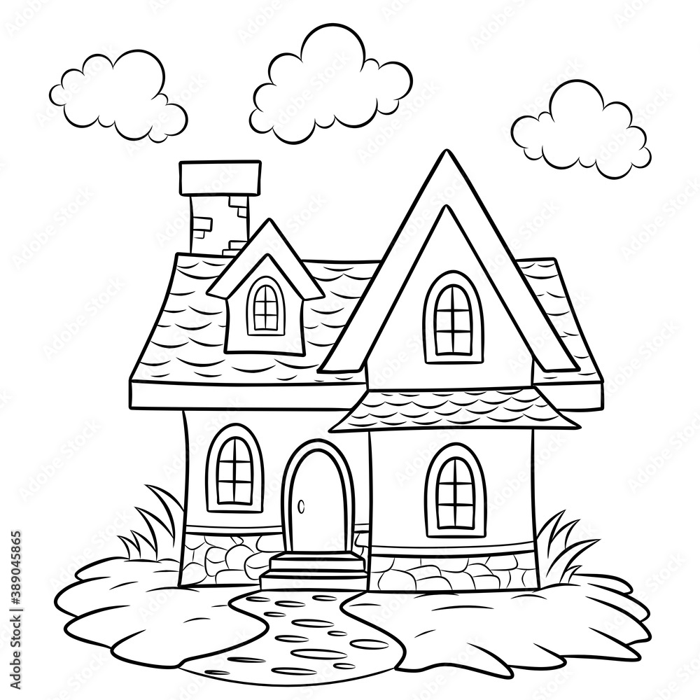 Old Houses Coloring Pages