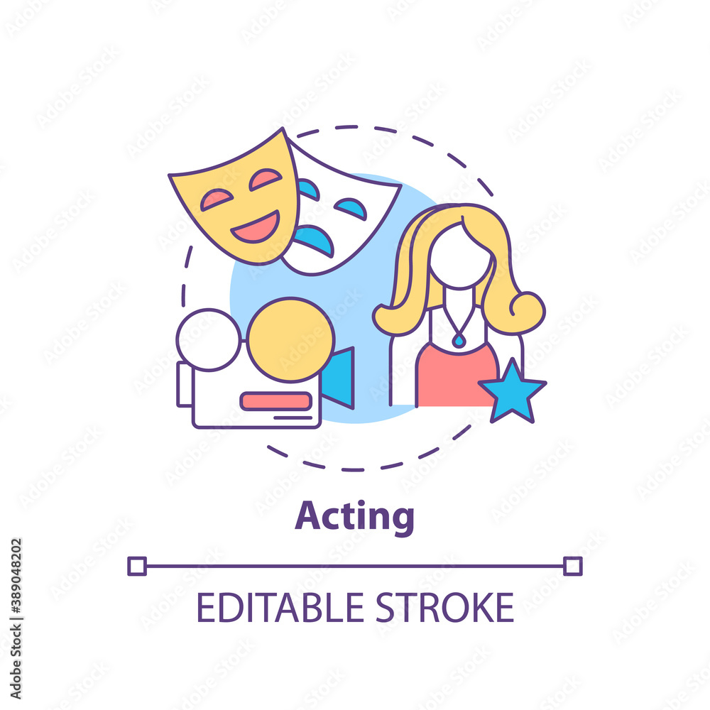 Acting concept icon. Top careers for creative thinkers. Theatre ...
