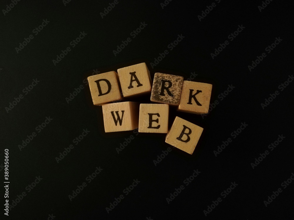 Dark web lettering on black background. Stock Photo | Adobe Stock