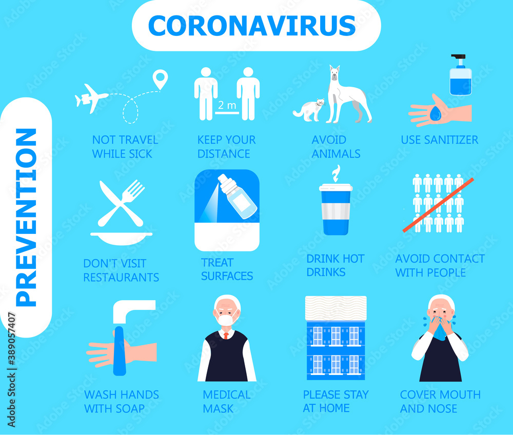 Coronavirus infographics vector. Infected senior illustration. CoV-2019 ...