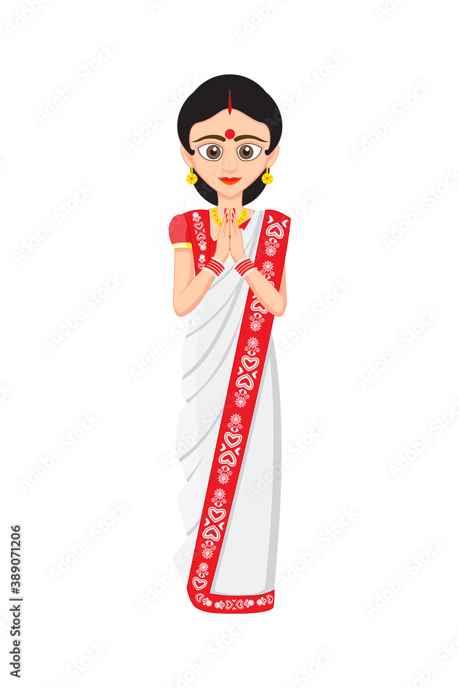 Indian Lady Bengali women, Dressing style, Traditional Saree, Saying ...