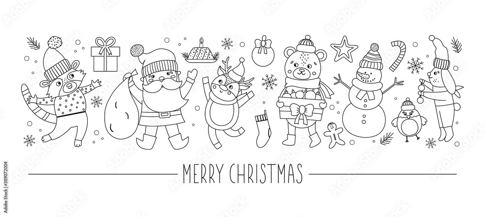 Black White Christmas Border Designs
