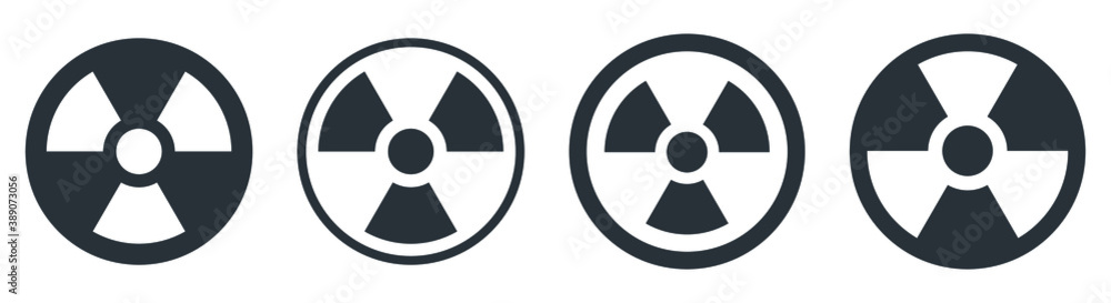 RADIATION Hazard sign in circle, radiation nuclear symbol icon Stock ...