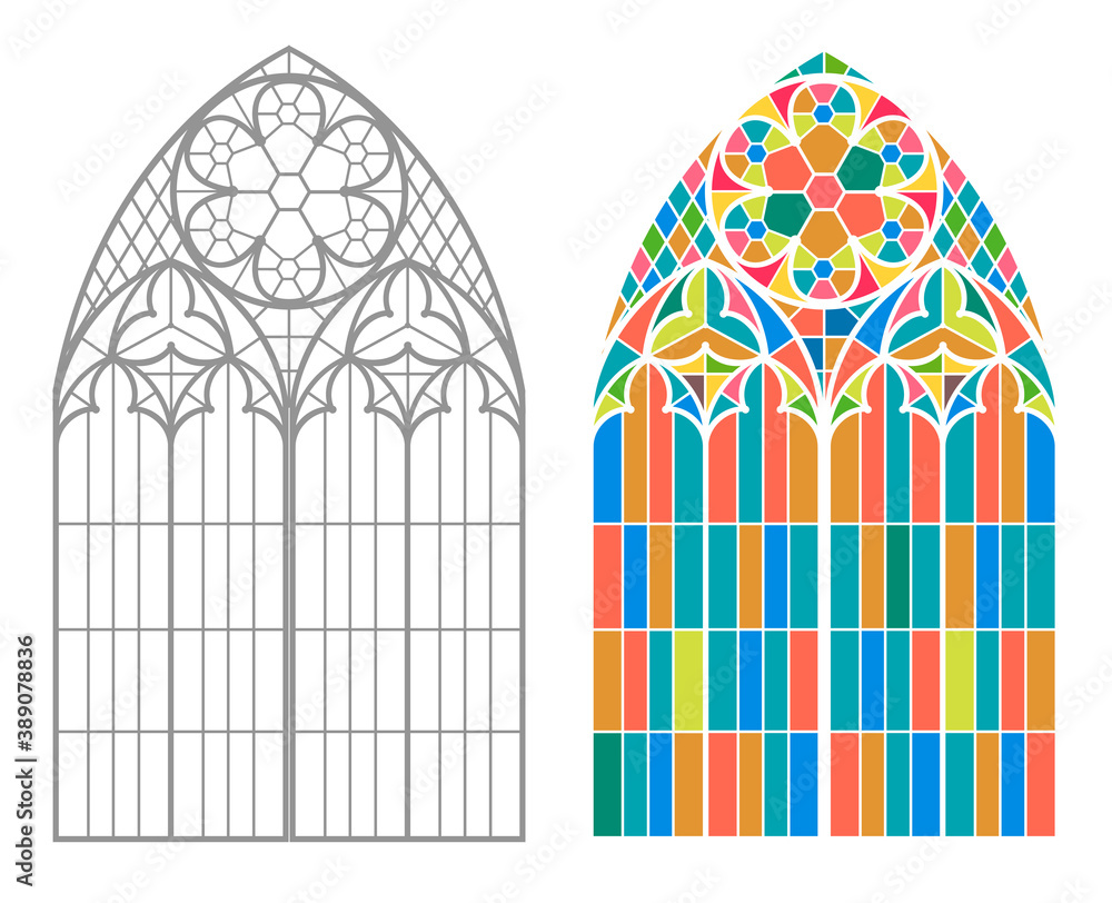 Vintage gothic background with arch outline drawing Stock Vector ...