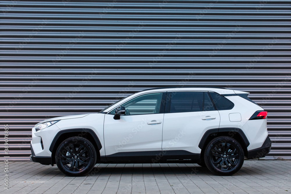 New Toyota RAV 4 2020. model. Modern SUV transport vehicle in urban ...