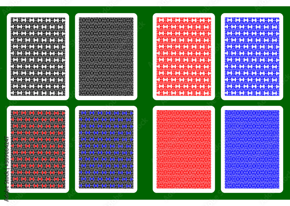 Playing Card Back Designs, valknut pattern vector set, Stock Vector ...