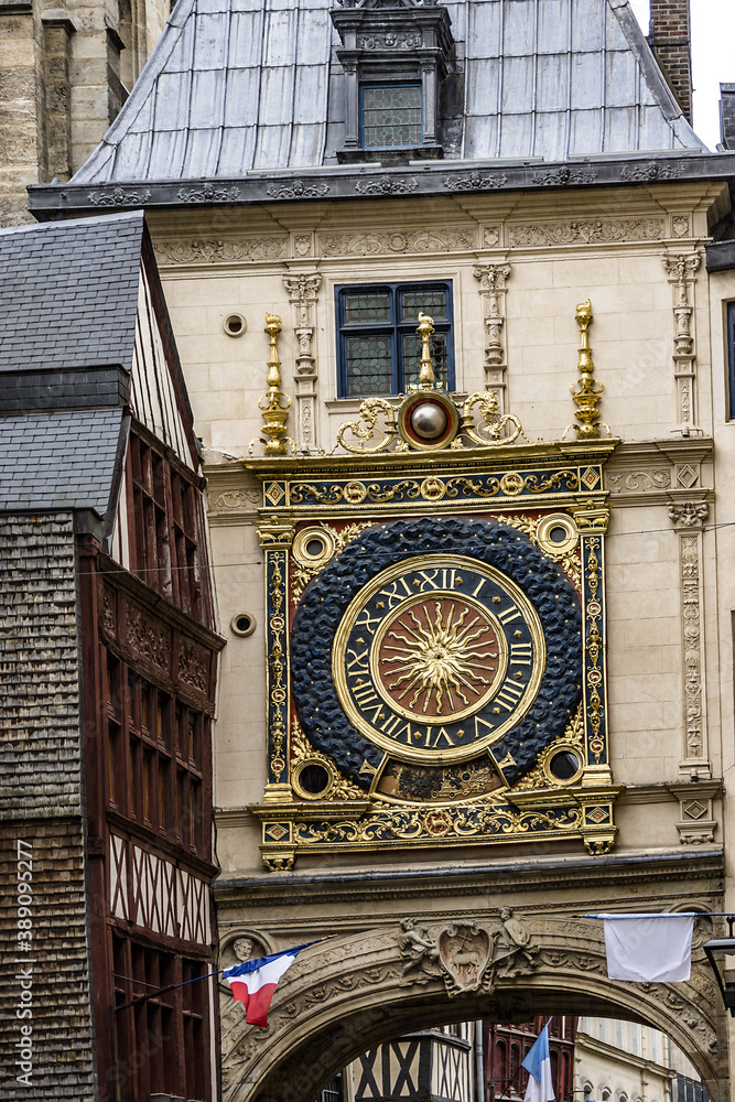 Great-Clock (Gros Horloge) - astronomical clock located in Gros Horloge ...