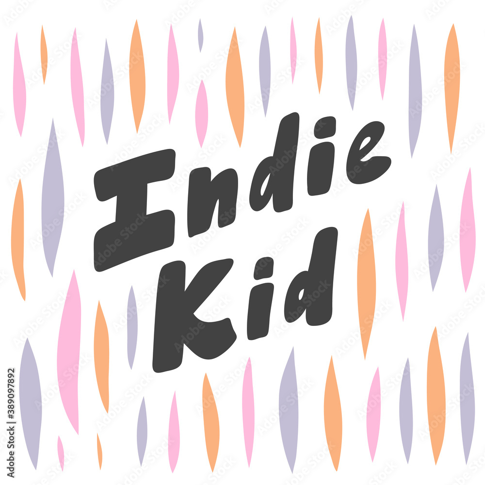 Indie Kid. Hand drawn lettering logo for social media content Stock ...