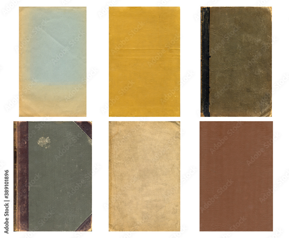 Paper and textile textures set. Blank retro pages and old book covers ...