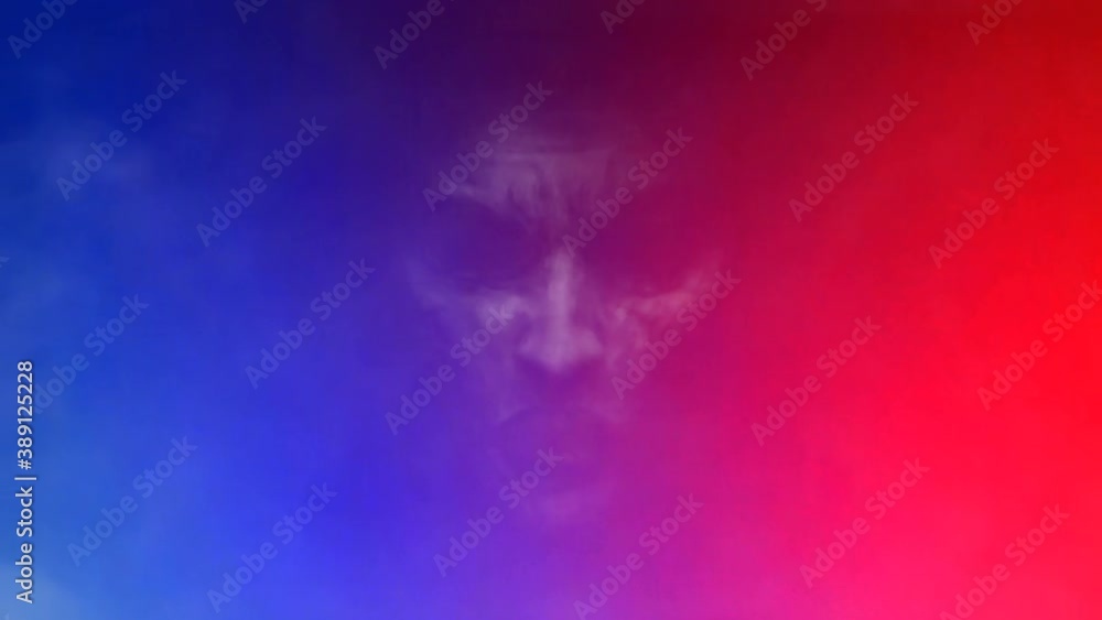 Smokey ghost face appearance on colorful RGB background on 3D Seamless ...