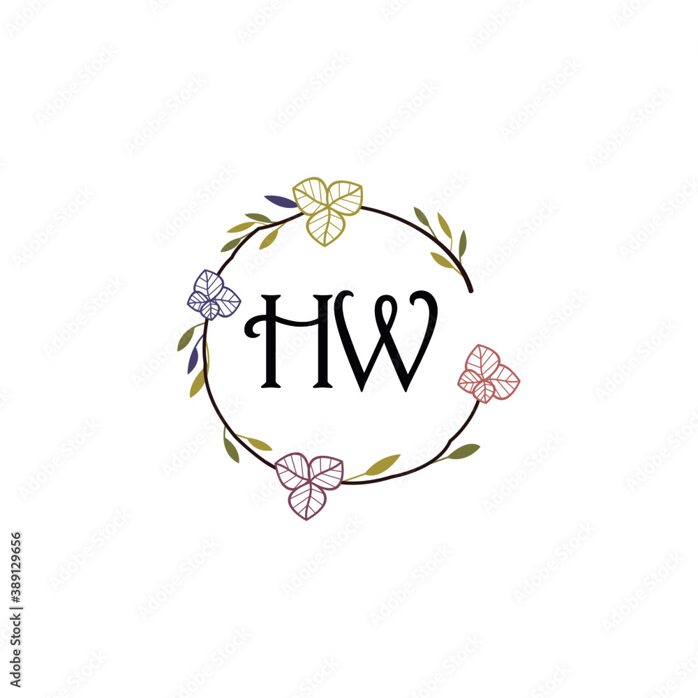 Initial HW Handwriting, Wedding Monogram Logo Design, Modern ...