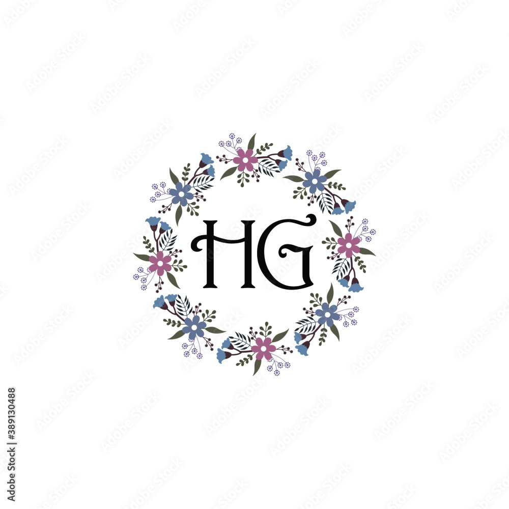 Initial HG Handwriting, Wedding Monogram Logo Design, Modern ...