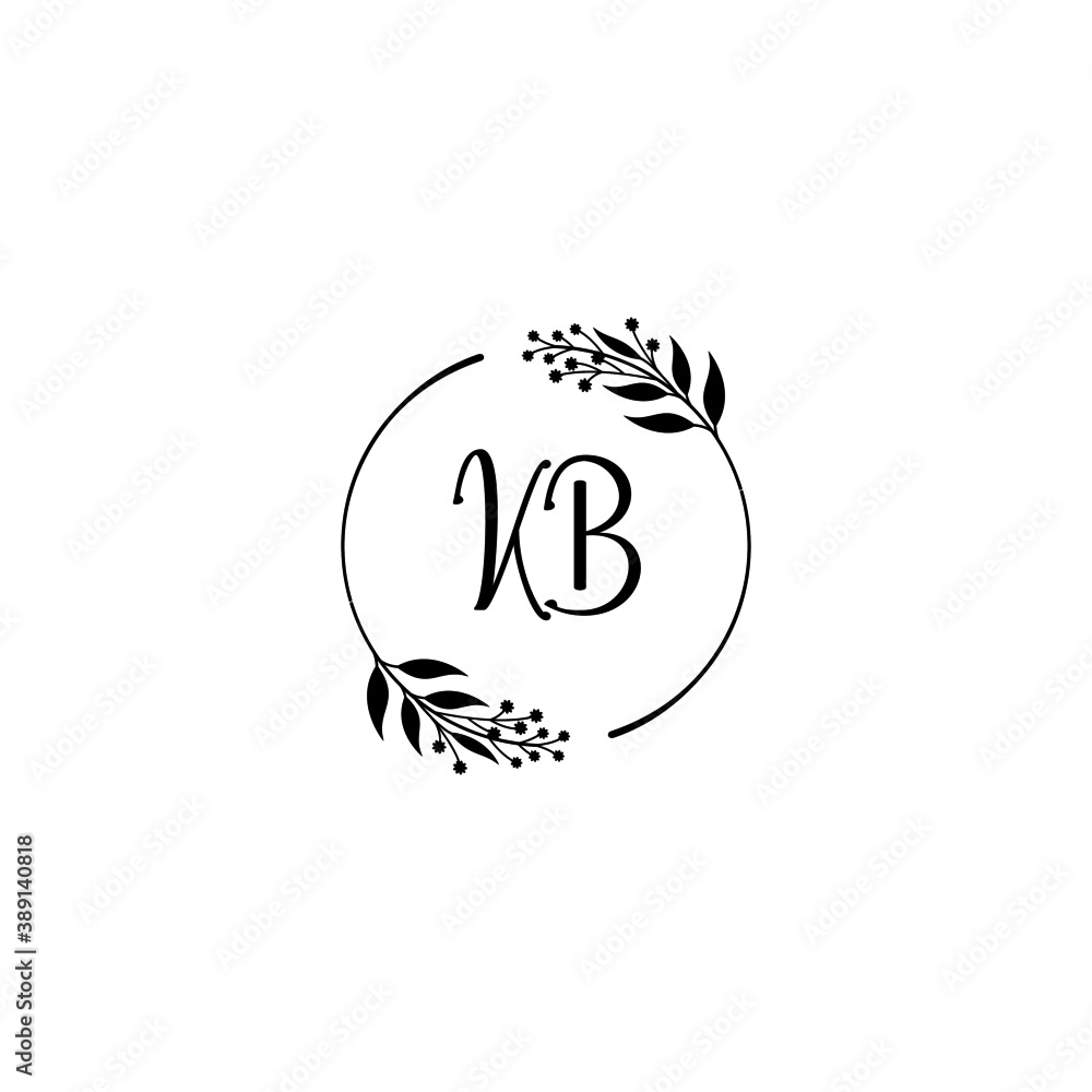 Initial KB Handwriting, Wedding Monogram Logo Design, Modern ...