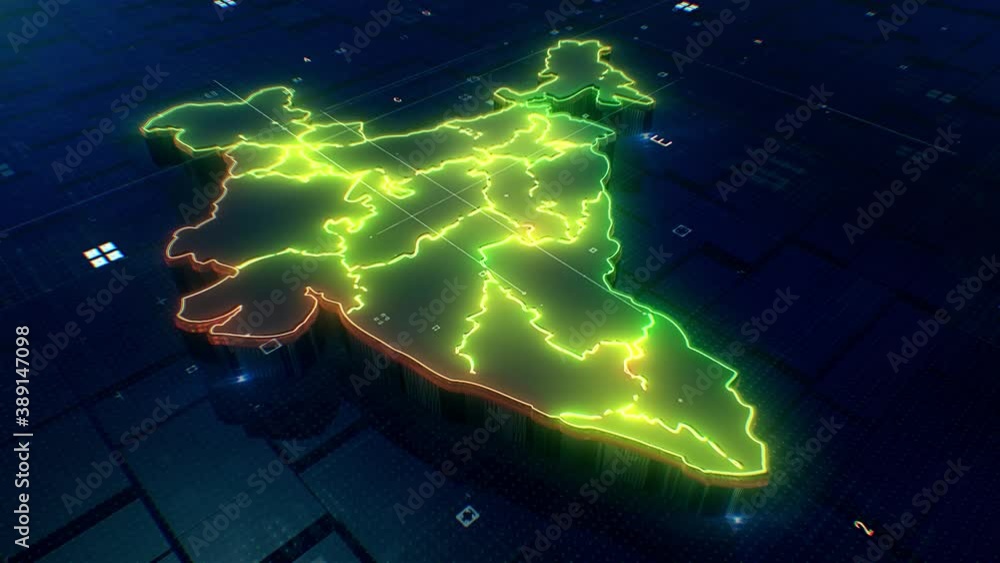 India map Digital background Loop 4k Stock Video | Adobe Stock