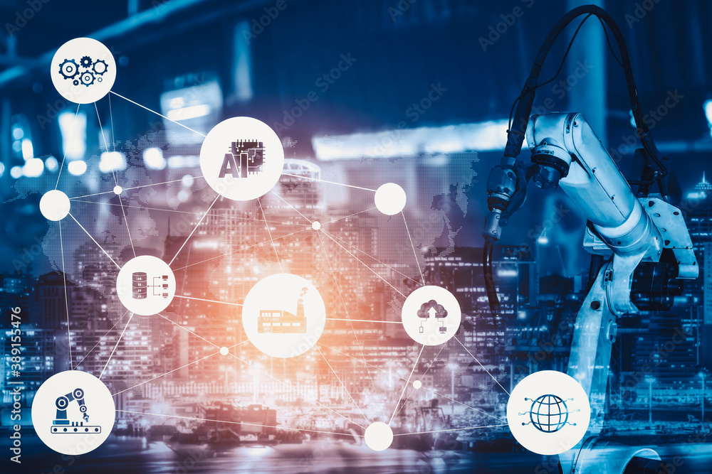 Industry 4.0 technology concept - Smart factory for fourth industrial ...