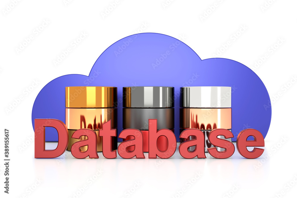 Cloud database design. 3D rendering. Stock Illustration | Adobe Stock