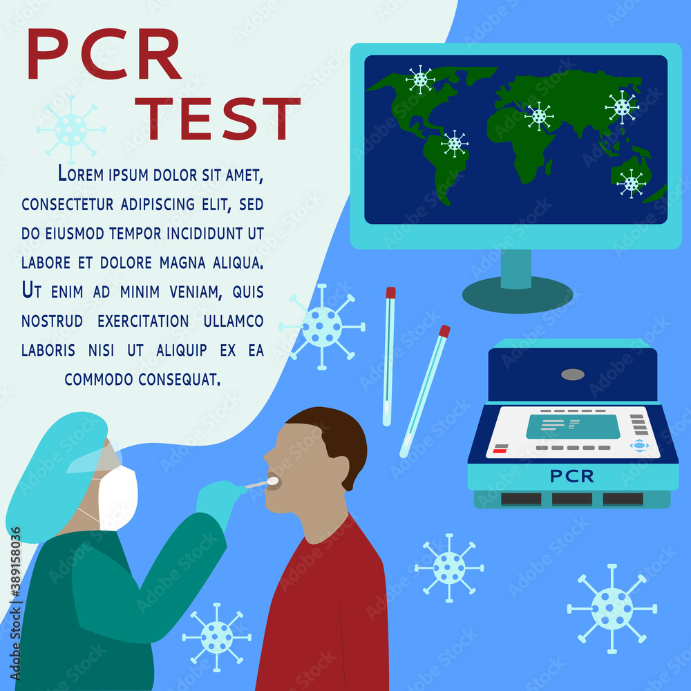 Cavid-19 test using a PCR machine or polymerase chain reaction. Medical ...