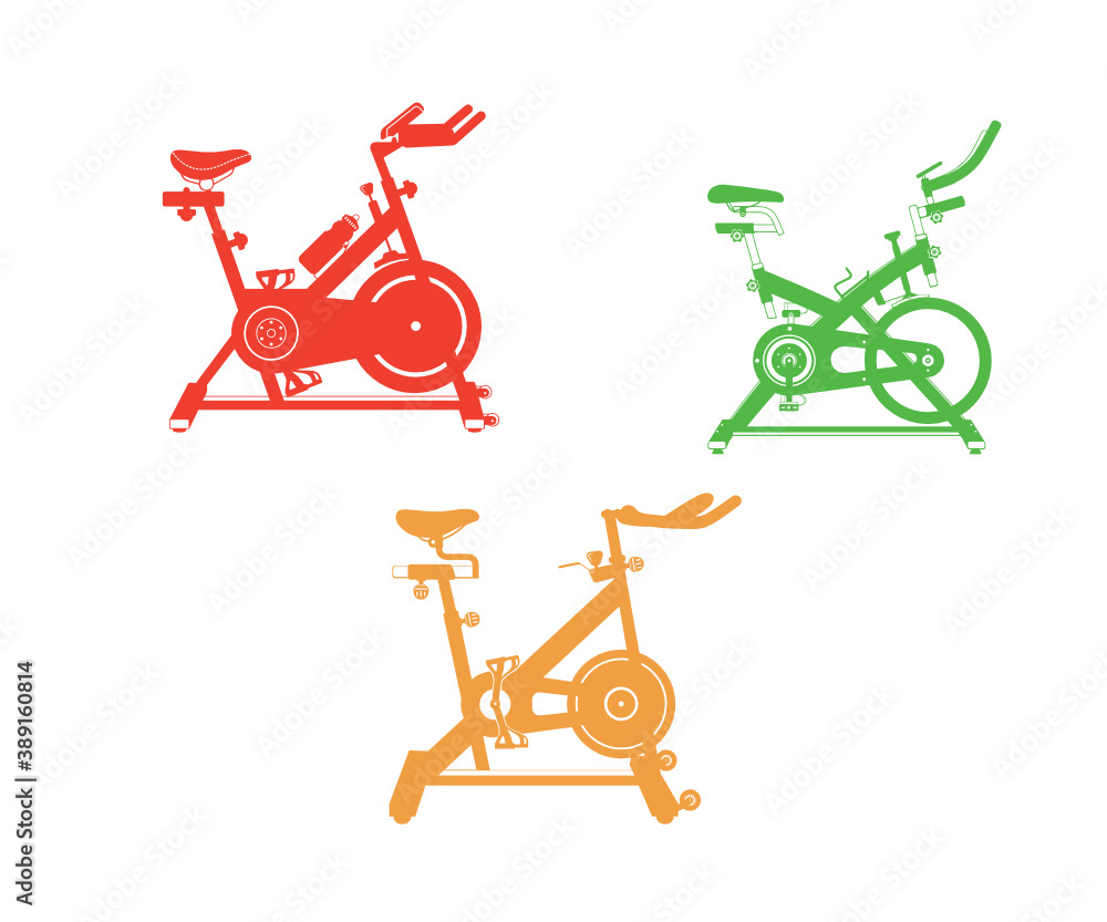 Spin Bike vector, Spin Bike Clipart, Spin Bike Silhouette,, Bicycle ...