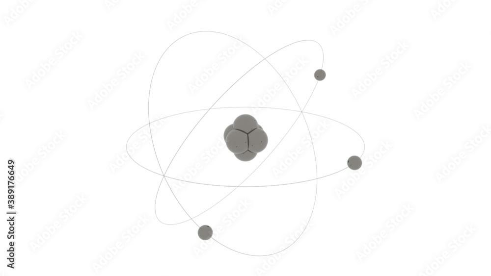 Animation of electrons and rotating protons. Seamless loop. Stock ビデオ ...