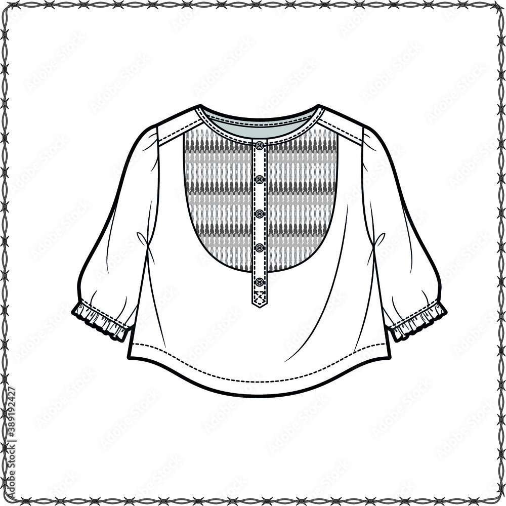 editable fashion kids wear garment flat sketch for creating your own ...