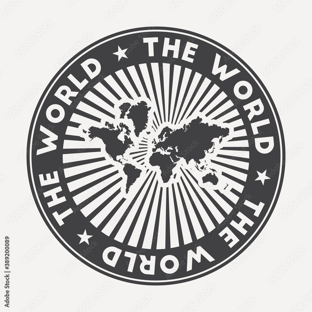 Fototapeta Hampton i Marynistyczny The World round logo. Vintage travel ...