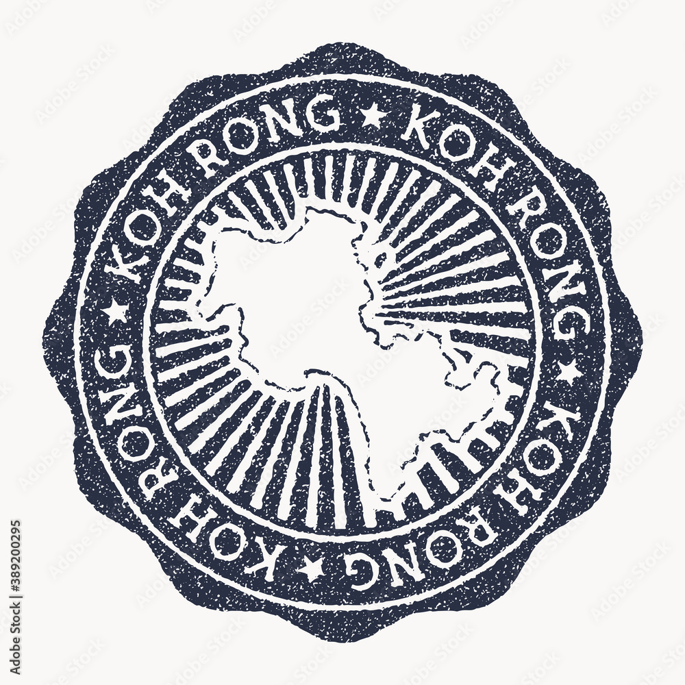 Koh Rong stamp. Travel rubber stamp with the name and map of island ...