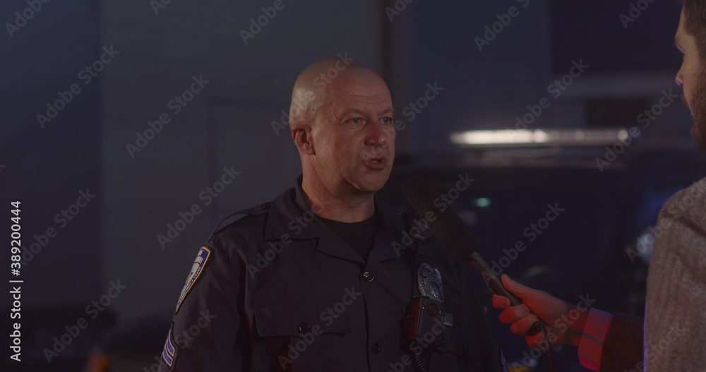 FIXED Reporter conducts interview with police representative on a crime ...