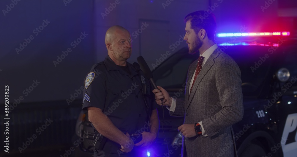 FIXED Reporter conducts interview with police representative on a crime ...