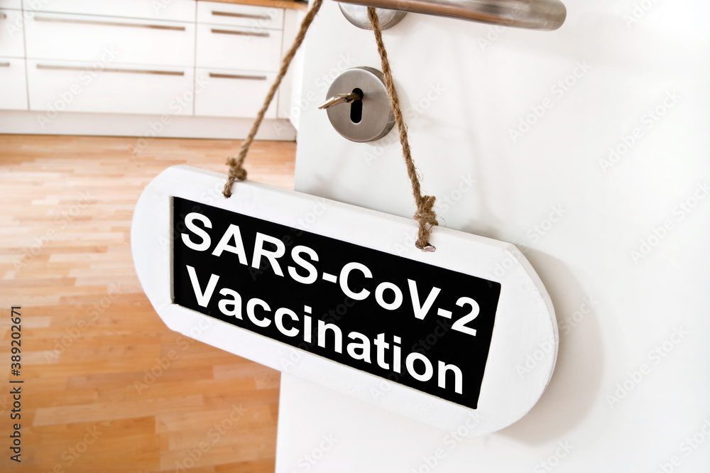 Covid 19 Vaccination Room Sign with Door Stock Photo | Adobe Stock