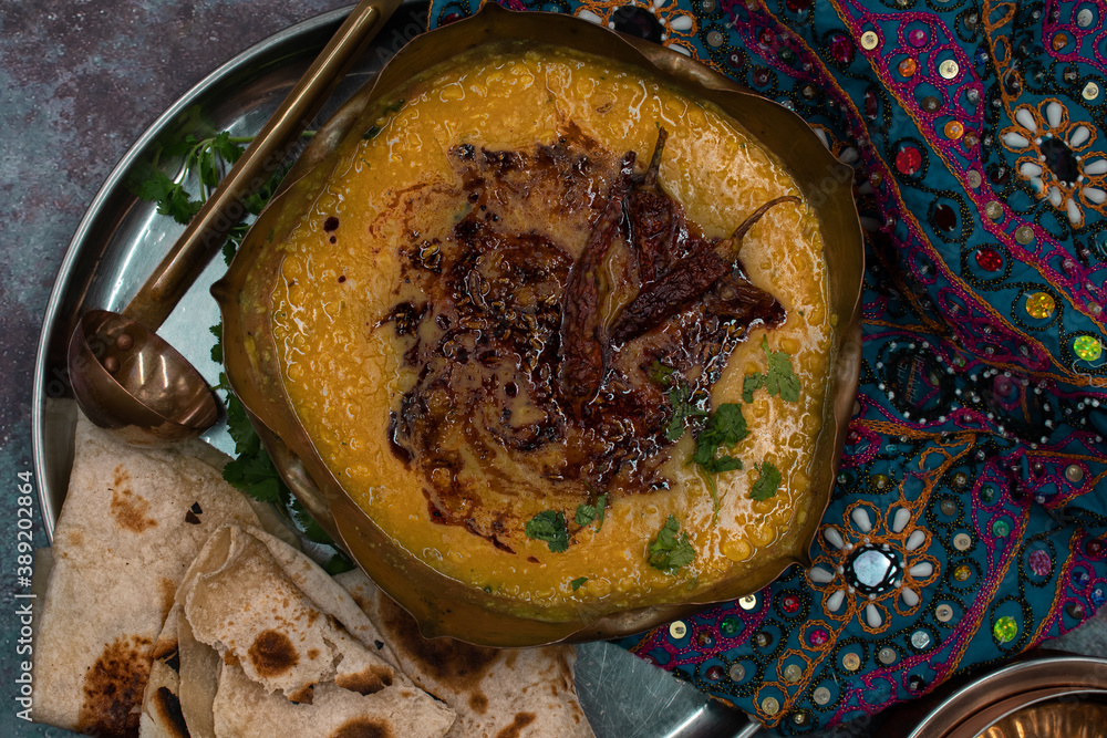 Indian dal. Traditional Indian tempered lentils. Indian Dhal spicy ...