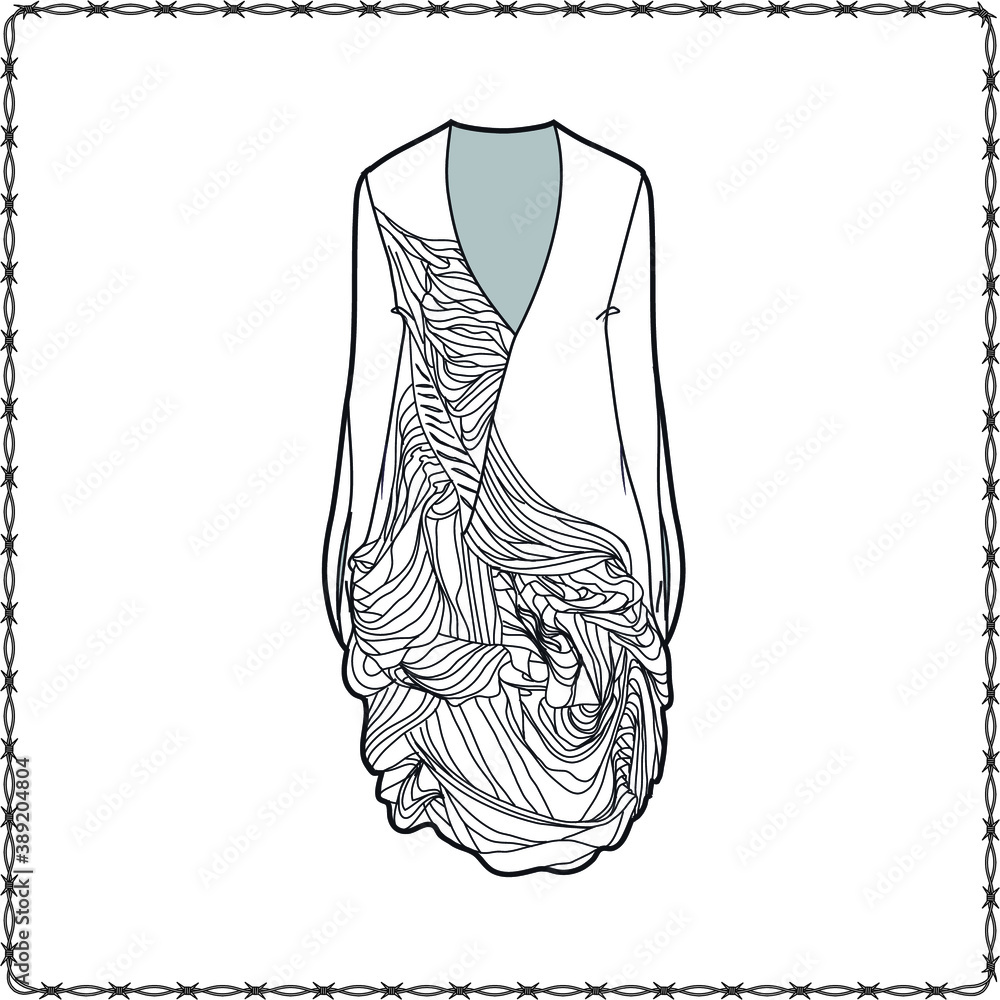 women dress editable fashion flat sketch for creating new designs ...