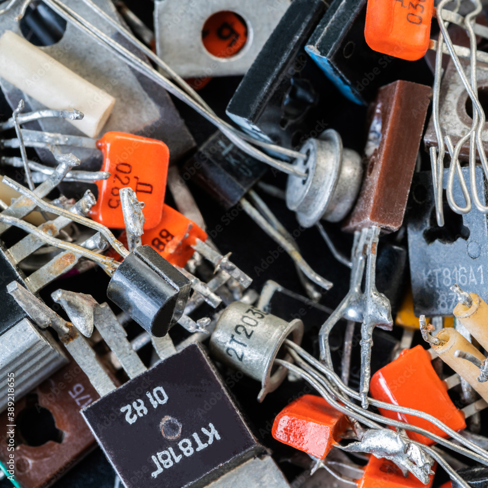vintage radio components close-up Stock Photo | Adobe Stock