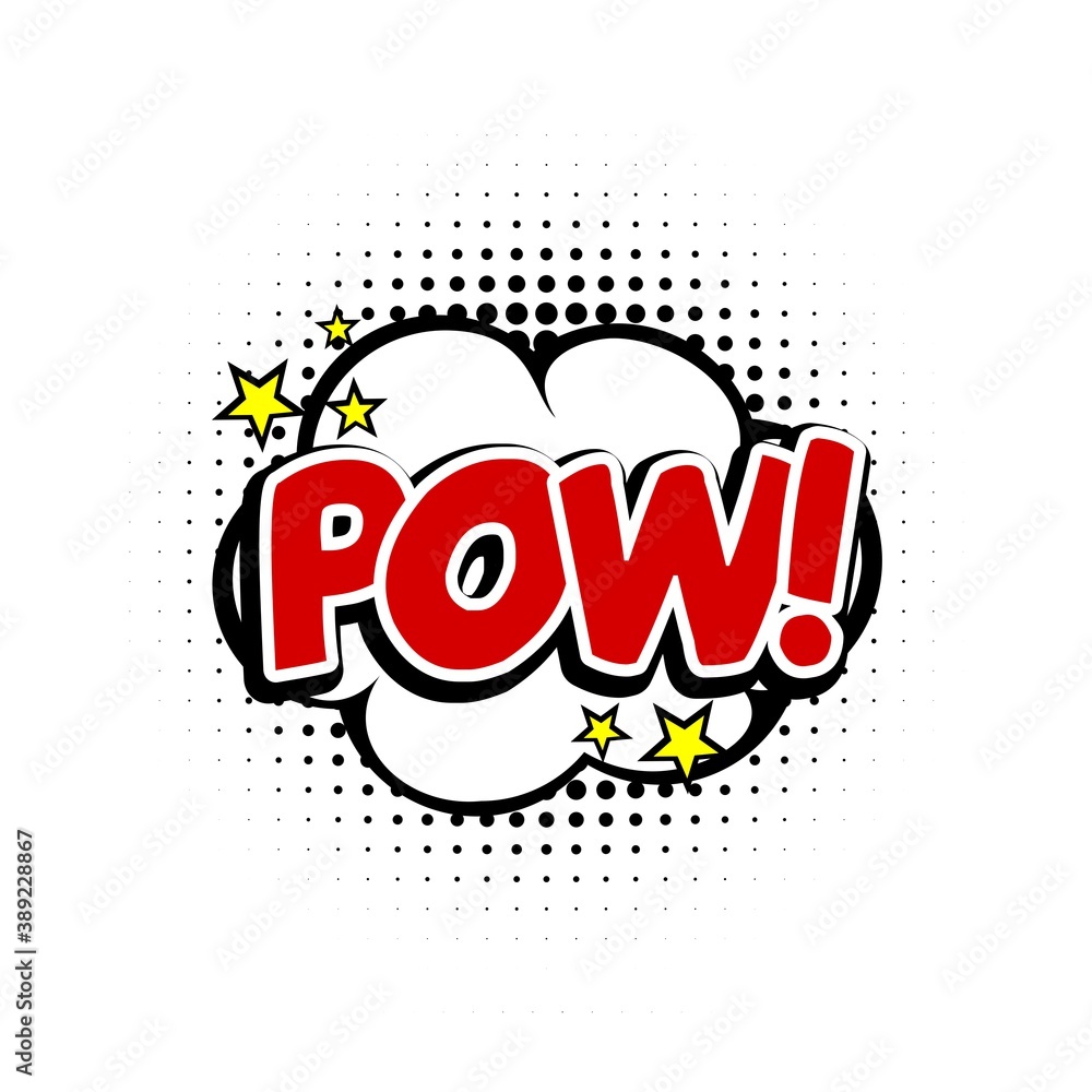 Vetor de Colorful stickers at colorful comic strip. pop art speech ...