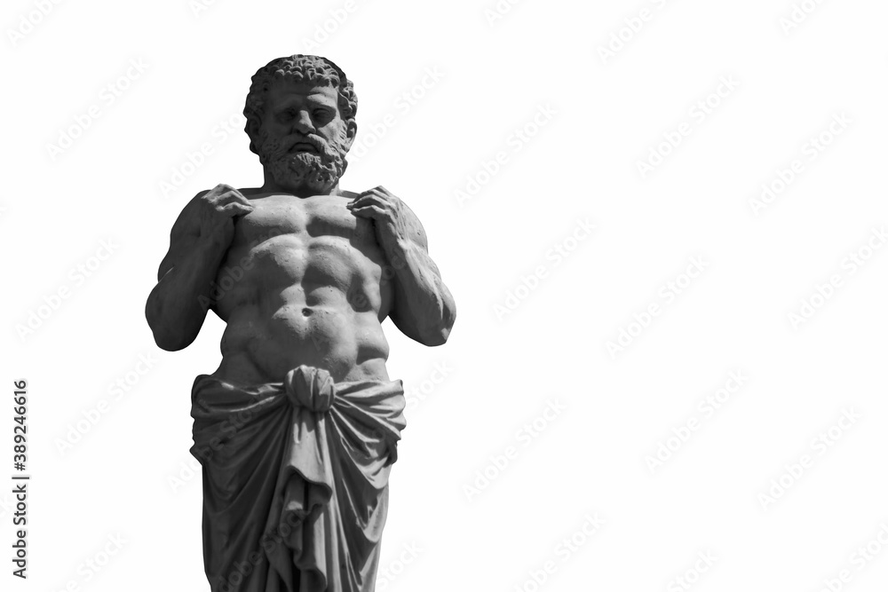 Ancient stone statue of Hercules as symbol of power and strength ...