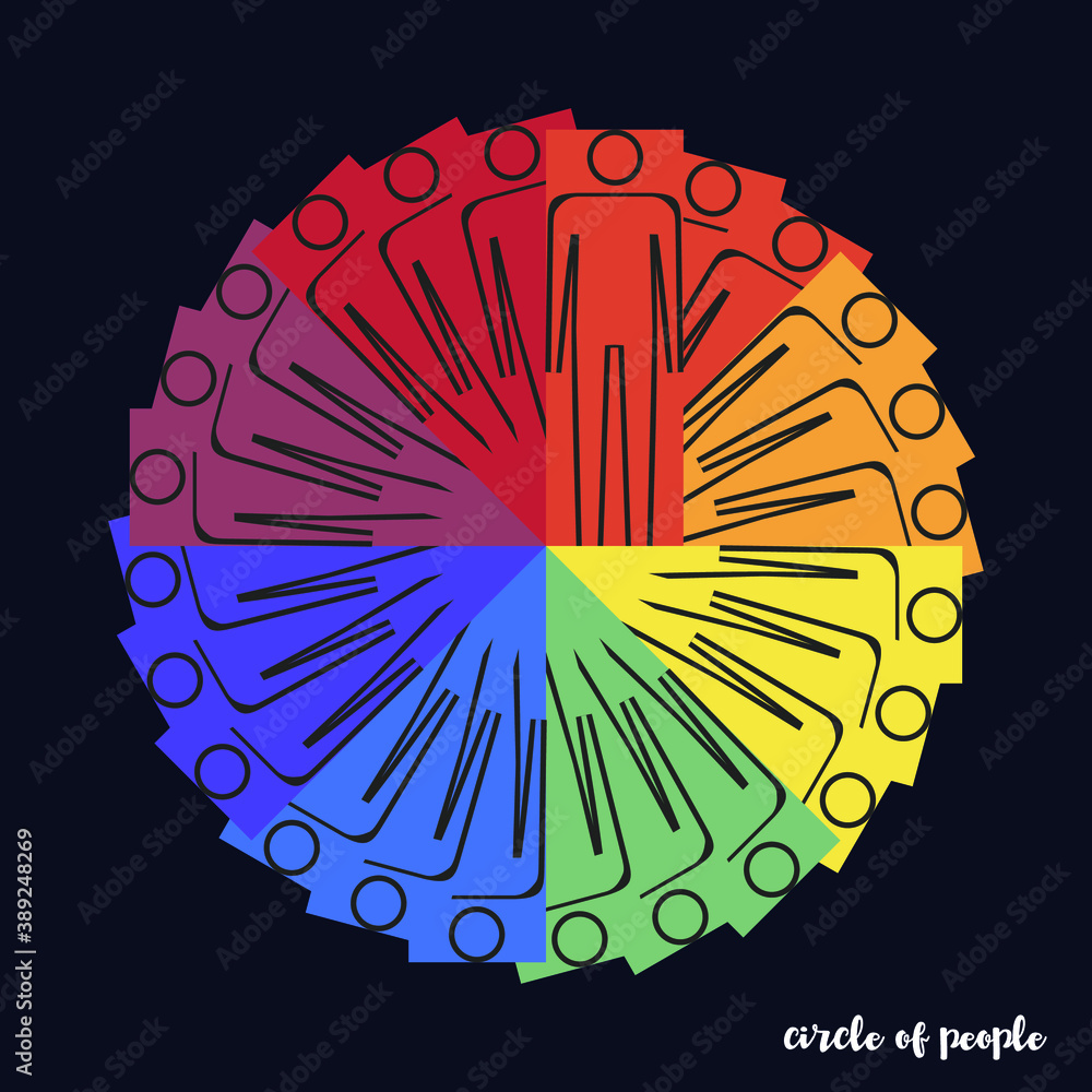 circle of people vector image Stock Vector | Adobe Stock