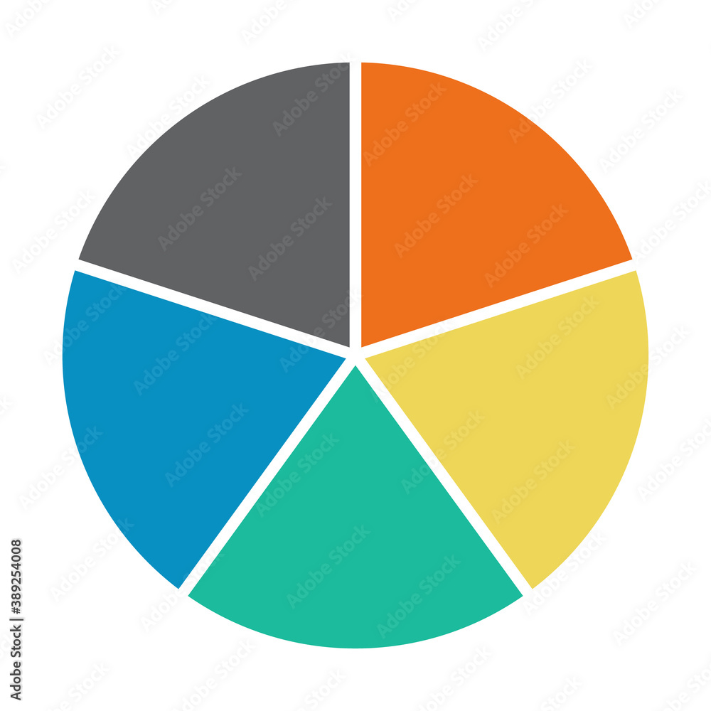 Infographic pie chart. Cycle presentation diagram 5 section. Vector ...