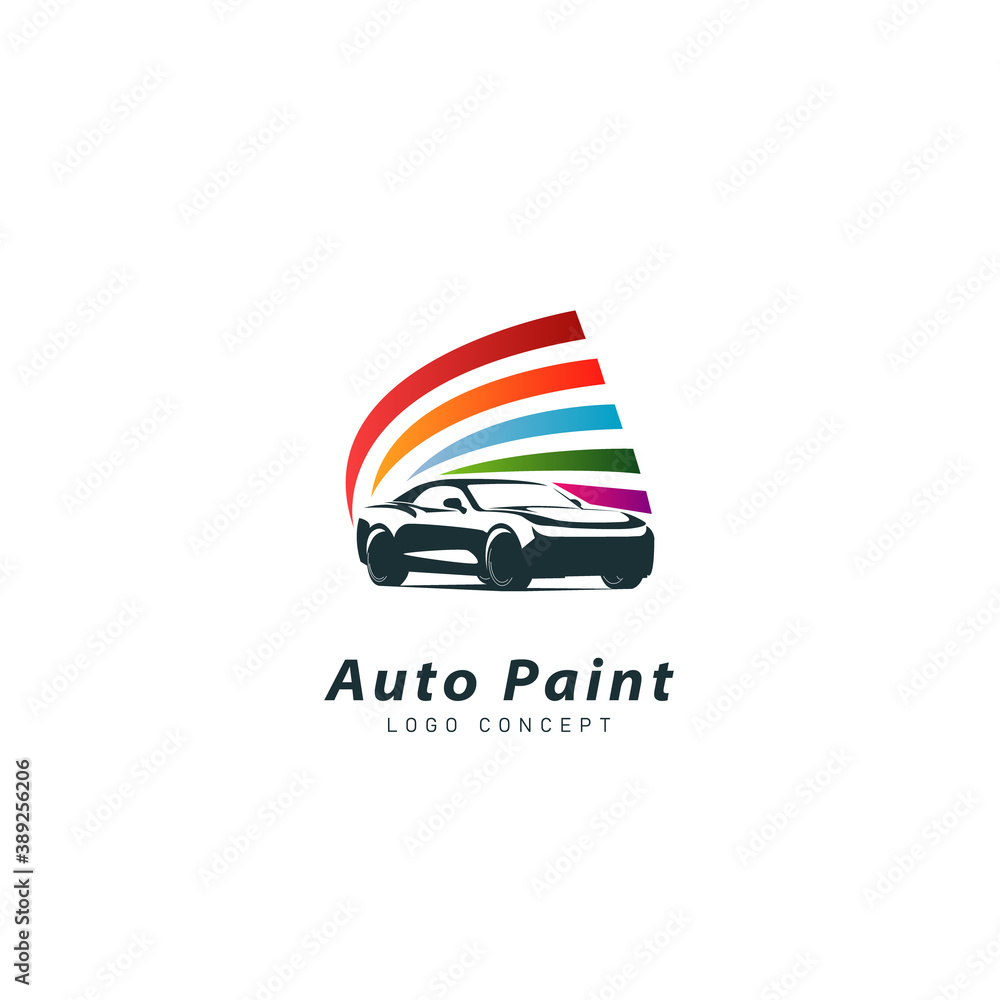 Auto Paint Logo Design Symbol Template Flat Style Vector Illustration ...