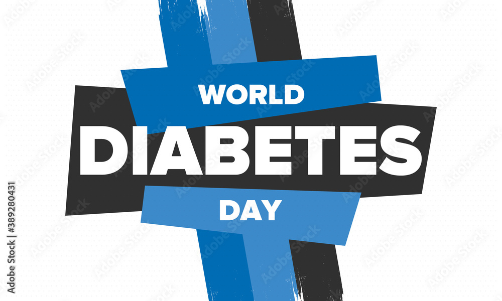 World Diabetes Day. Awareness Month in November. Blue circle symbol ...