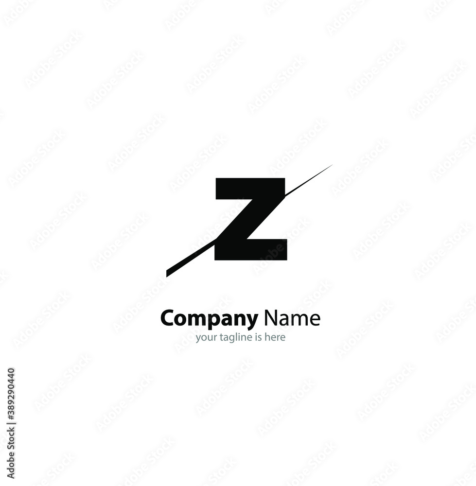 the simple elegant logo of letter z with white background Stock Vector ...