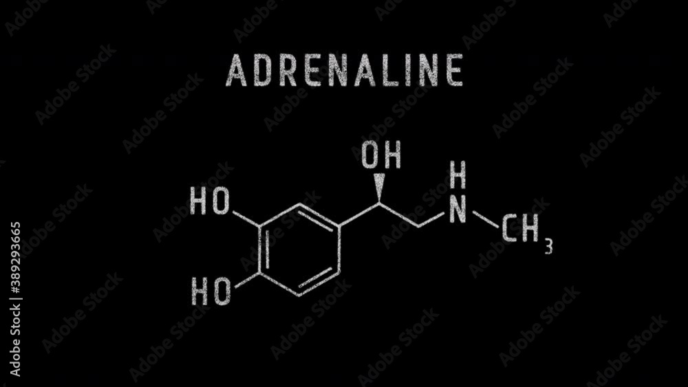 Adrenaline or Epinephrine Molecular Structure Symbol Sketch or Drawing ...