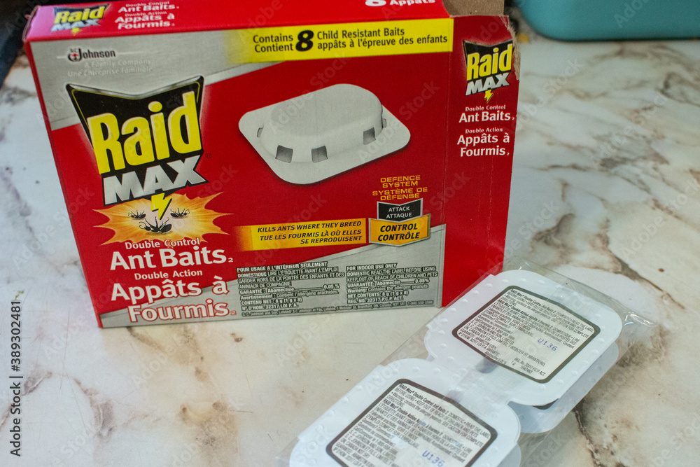 London Canada, April 20 2019: Editorial illustrative photo of raid ant ...