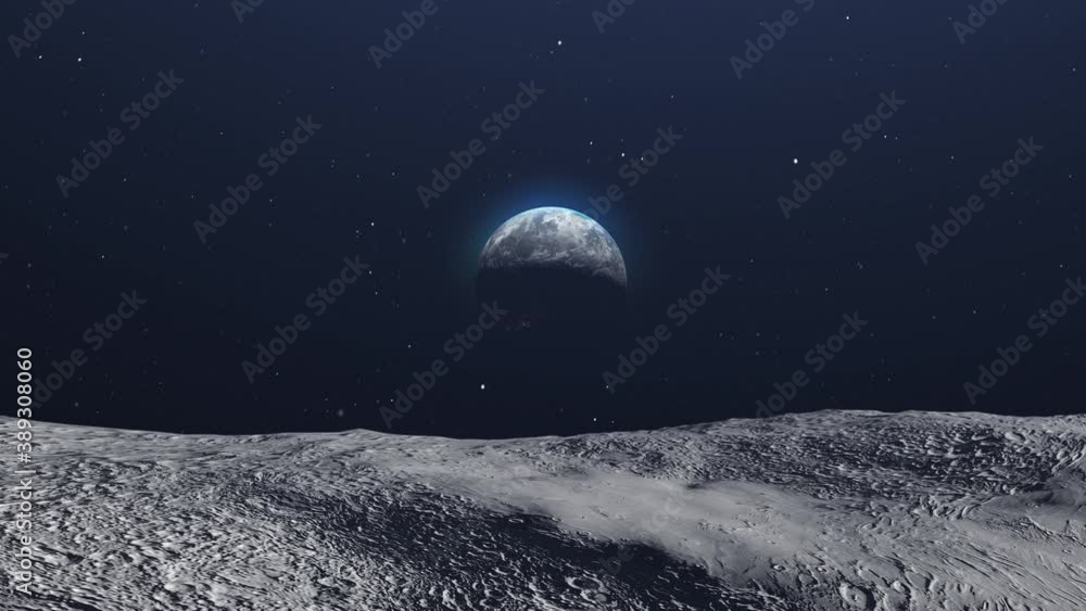 Planet Earth View From Moon Surface In Space Realistic outer space view ...