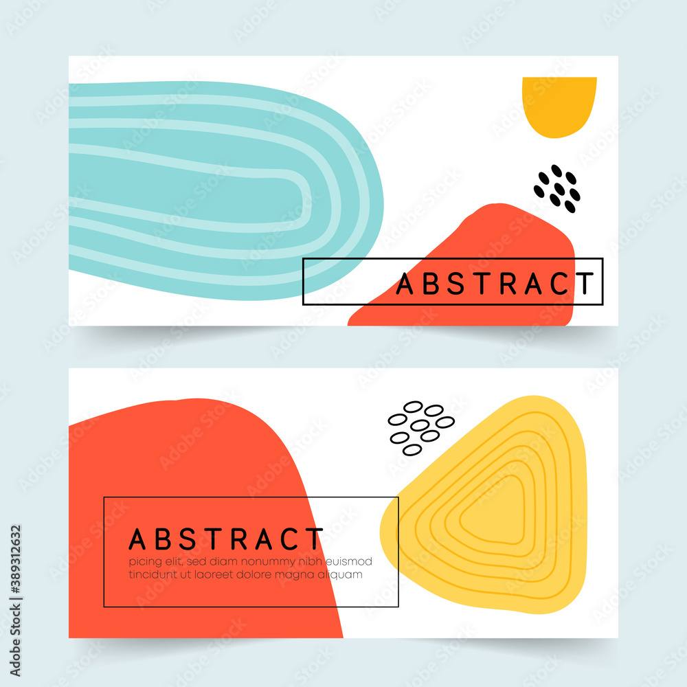 Vektorová grafika „Abstract shapes creative banner templates, Geometric ...