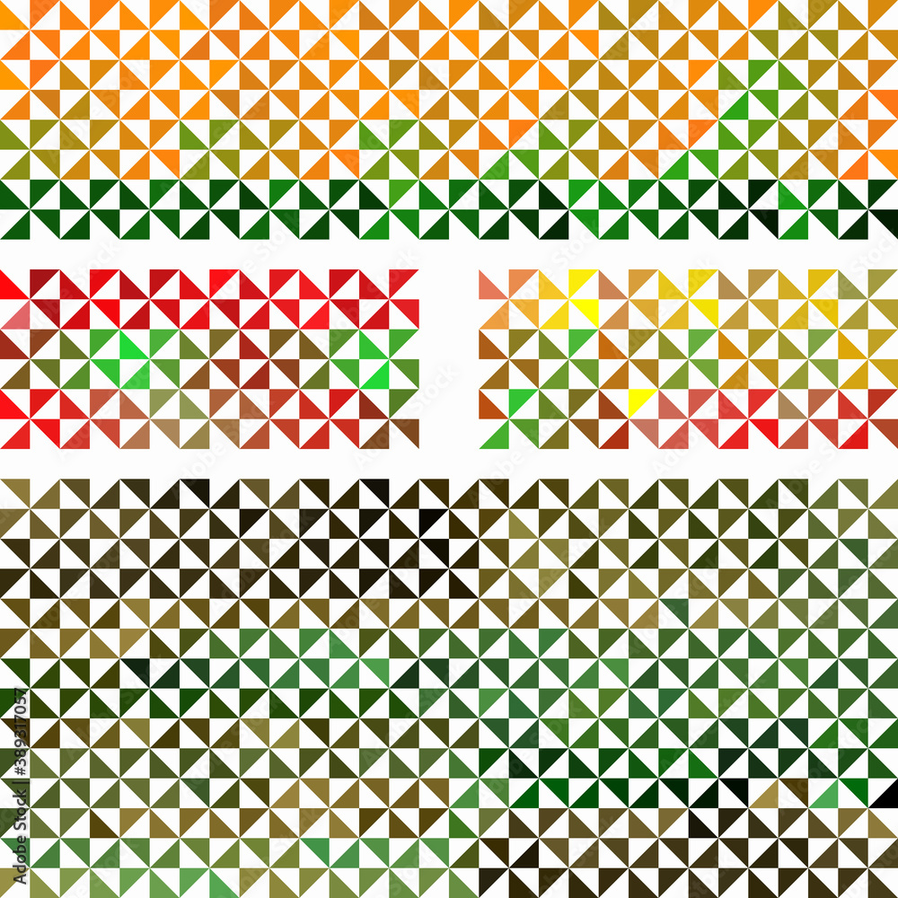 Abstract triangles in khaki green and new fall color scheme on an ...