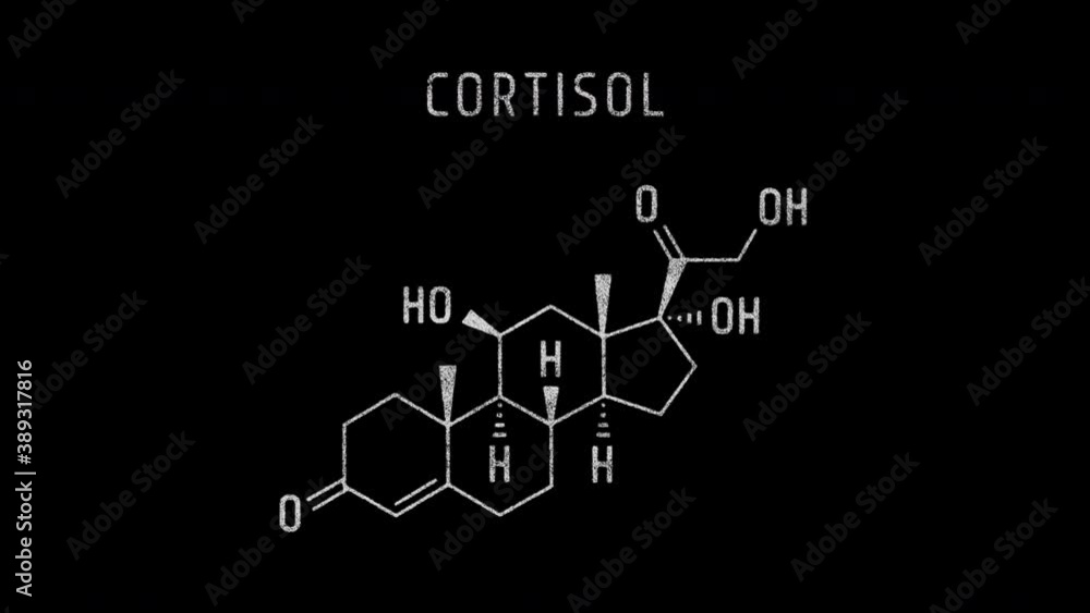 Cortisol Molecular Structure Symbol Sketch or Drawing Animation on ...